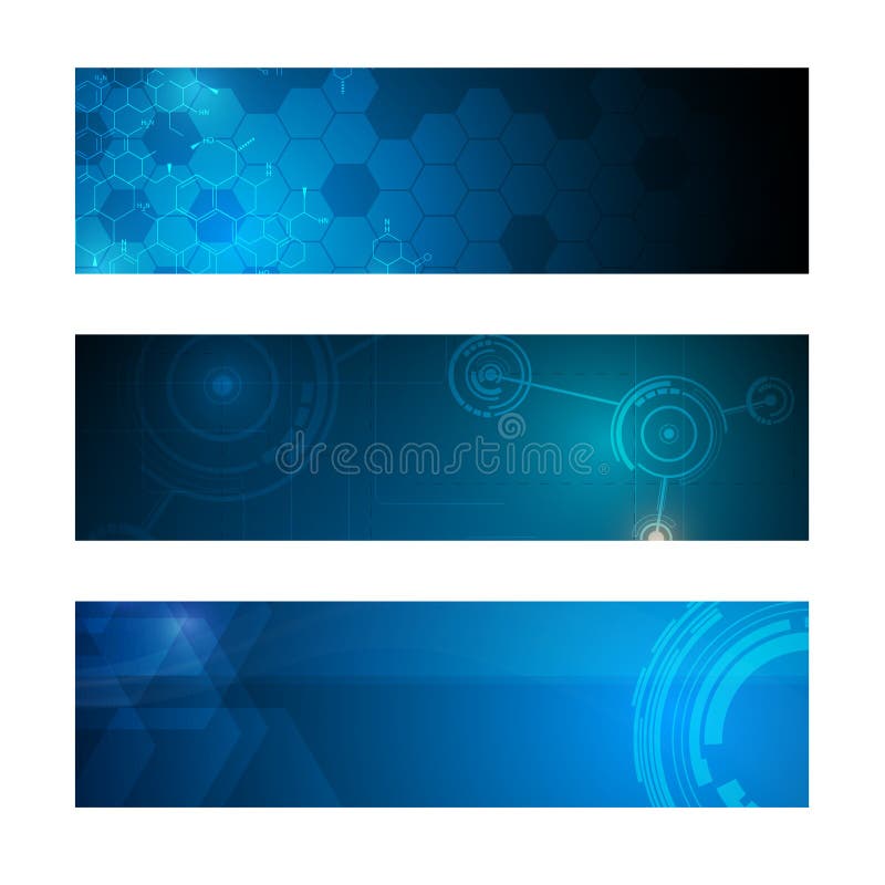 Set of 3 Banner Technology Innovation Concept Design03 Stock Vector ...