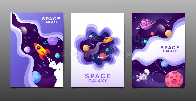 Set of Banner Templates. Universe. Space. Space Galaxy, Design. Vector ...