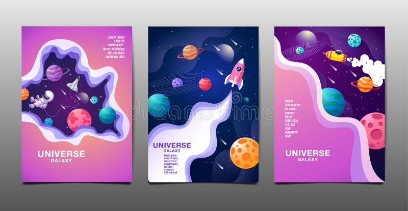 Set of Banner Templates. Universe. Space. Space Galaxy, Design. Vector ...