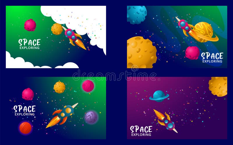 Set of Banner Templates. Universe. Space. Space Trip. Design Stock ...