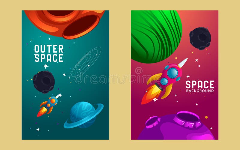 Set of Banner Templates. Universe. Space Trip. Design Stock Vector ...