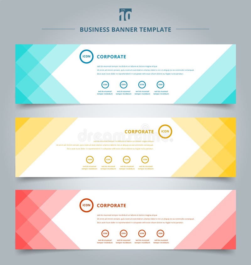 Set of Banner Web Templates Geometric Header Design Background. Stock ...