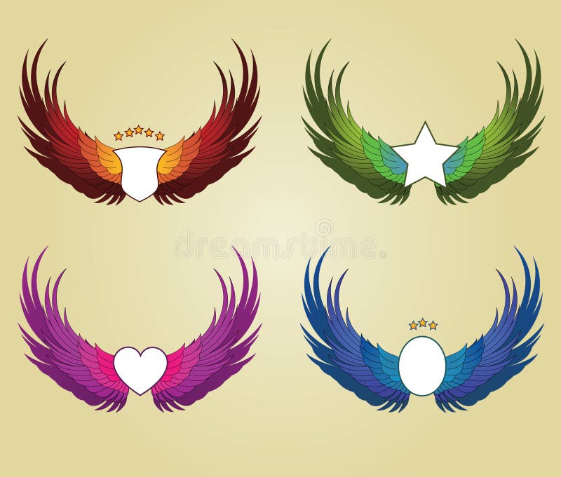Banner with wings stock vector. Illustration of blot - 19951747