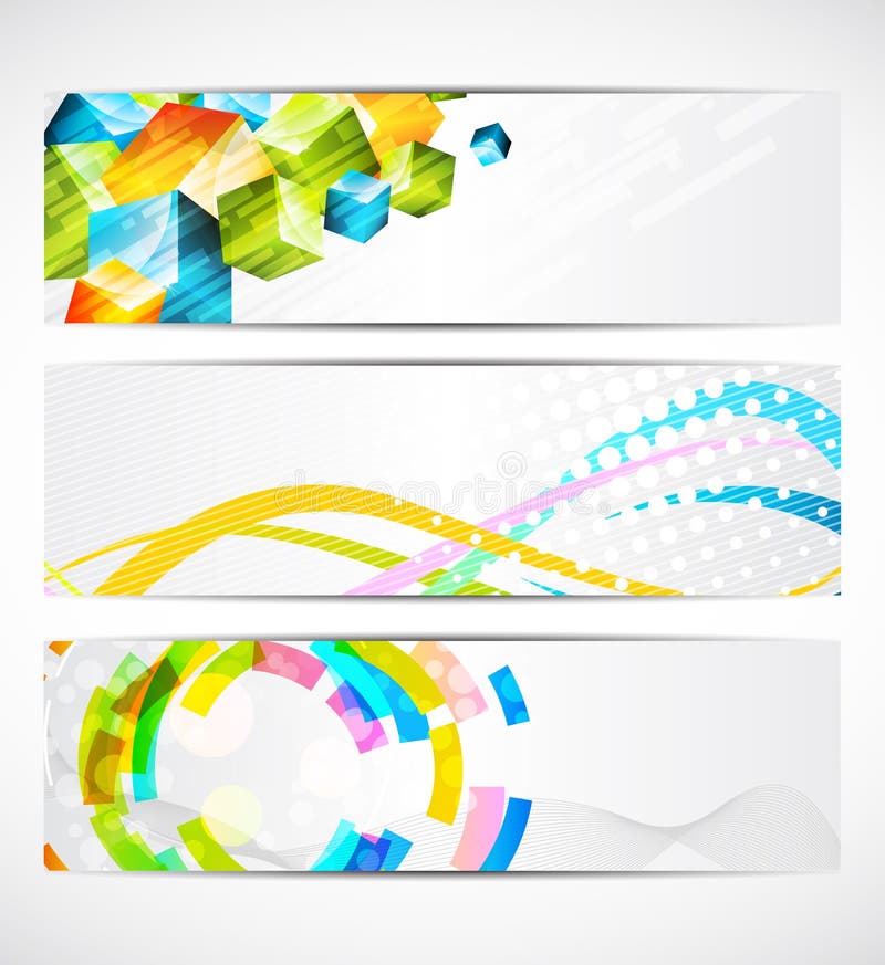 Set of header design stock vector. Illustration of color - 19334100