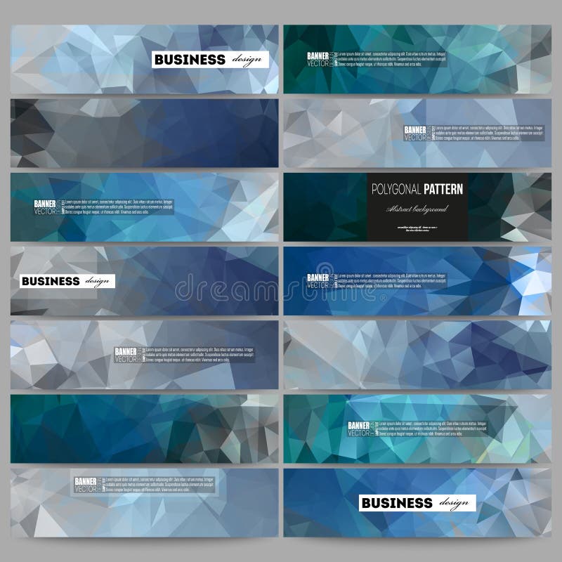 Set of Banners. Abstract Blue Polygonal Background Stock Vector ...