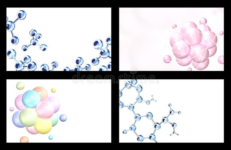 Set of Banners with Abstract Molecular Structure Stock Illustration ...