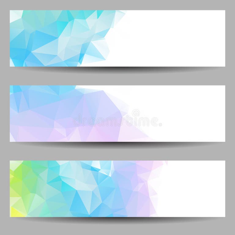 Set of Banners with Abstract Triangles Stock Vector - Illustration of ...