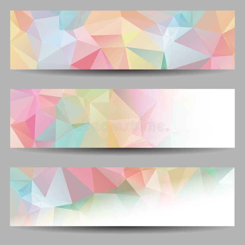 Set of Banners with Abstract Triangles Stock Vector - Illustration of ...