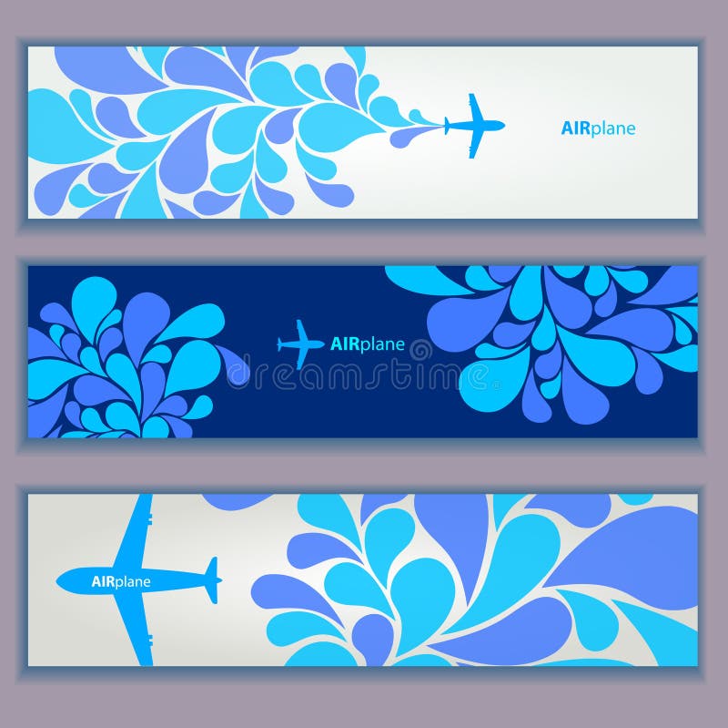 Set of Banners. Airplane Background Stock Vector - Illustration of ...