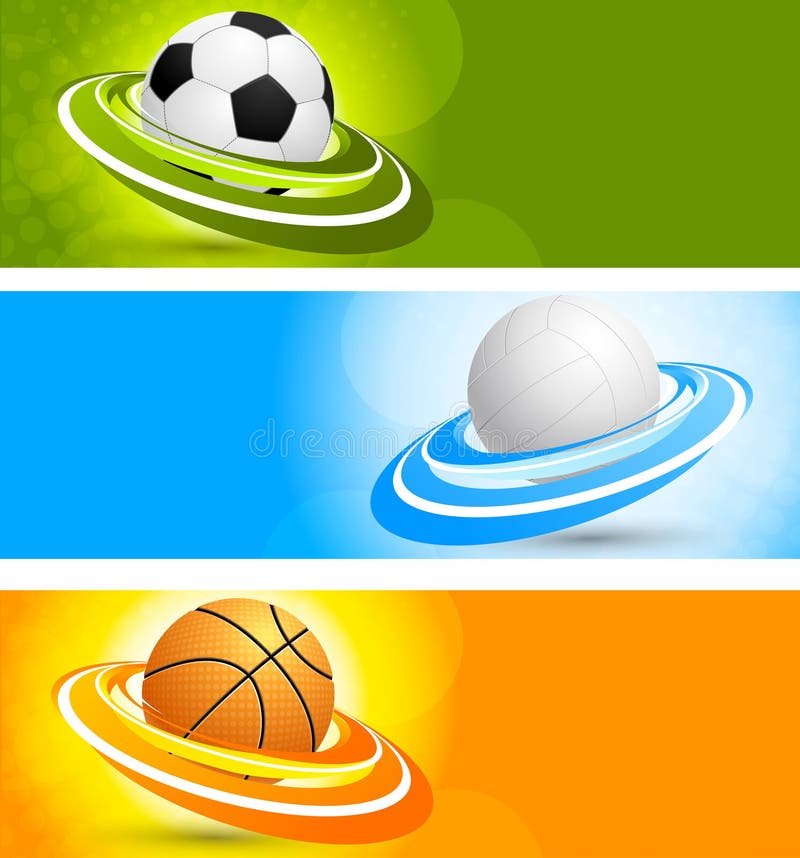 Sport balls banners stock vector. Illustration of event - 30278520