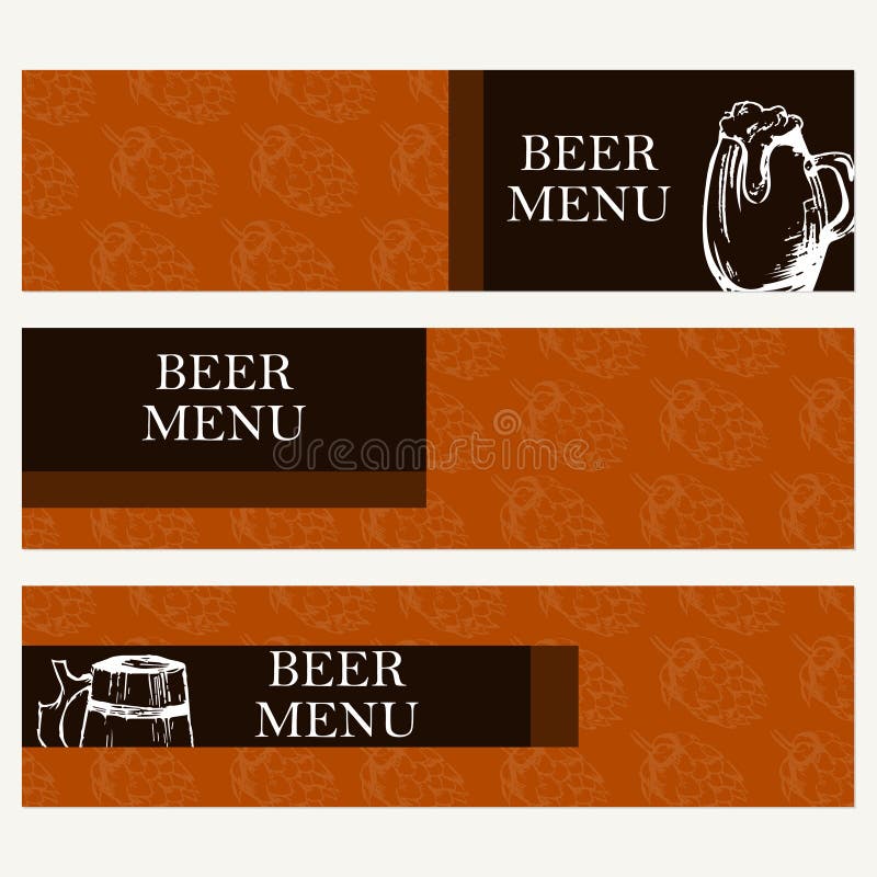 Set of Banners for Business. Beer Menu. Restaurant Theme Stock Vector ...