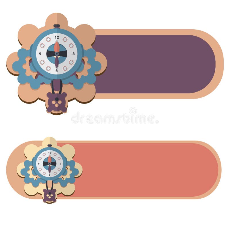 Set of Banners with Clocks. Vector Illustration. EPS10 Stock Vector ...