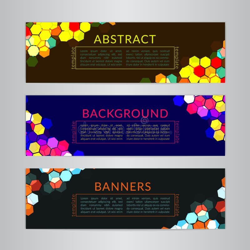 Set Banners Collection with Abstract Geometric Backgrounds. Stock ...