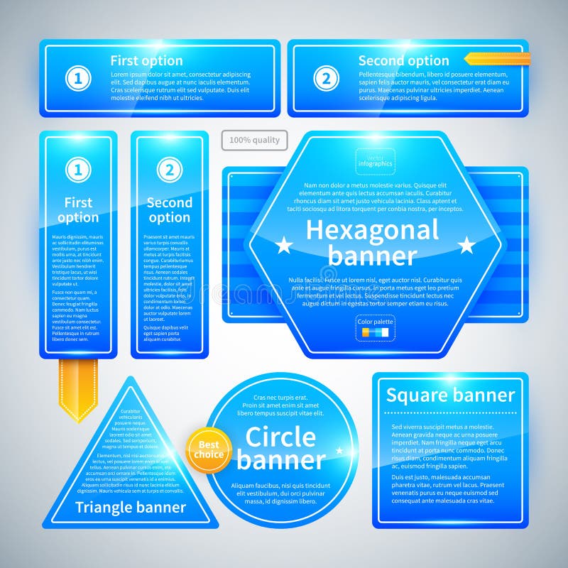 A Set of Banners of Different Shapes. Useful for Web Design Stock ...