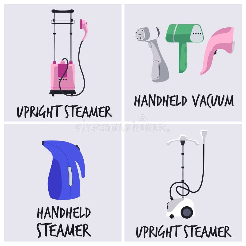 Set of Banners with Different Steamer Tools Flat Style, Vector ...