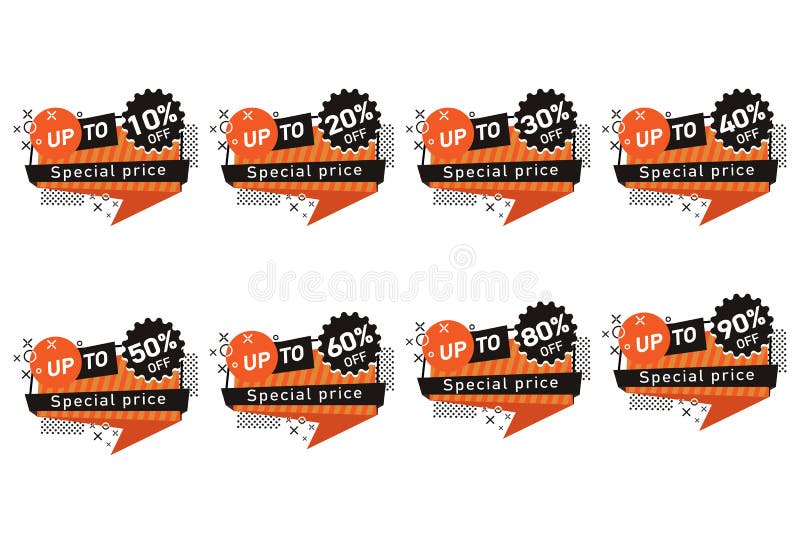 Set of Banners Discount Percent Geometry Vector Stock Vector ...