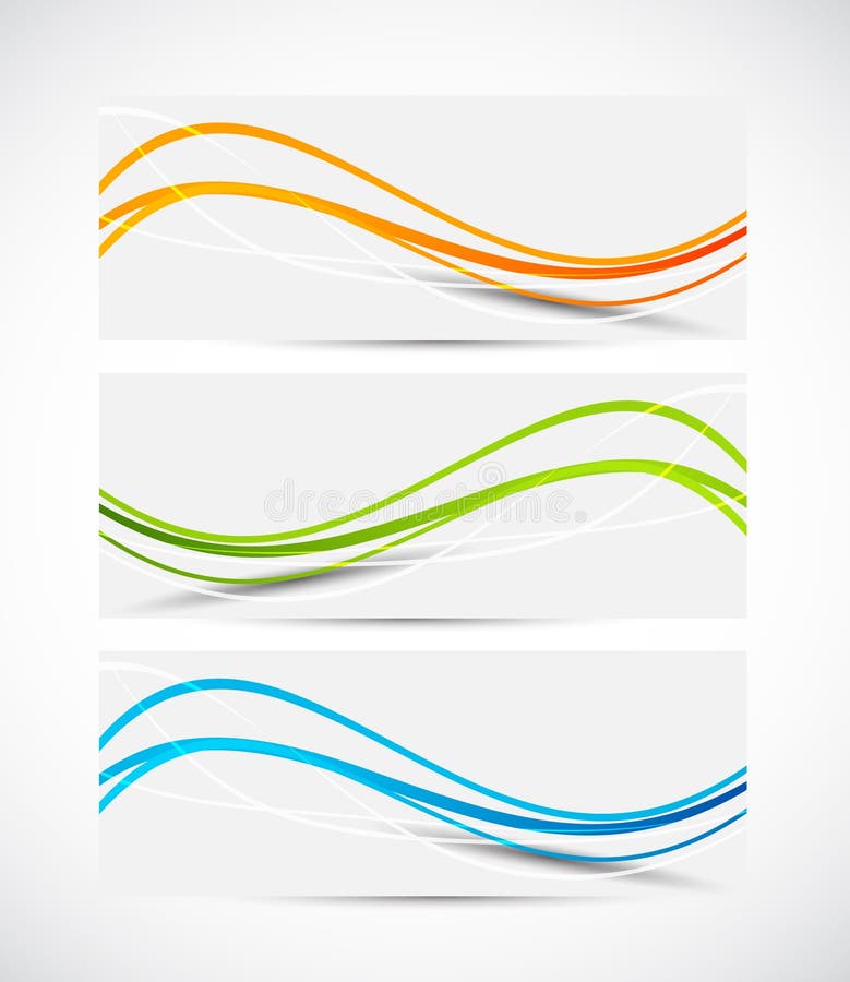 Bright Swoosh Lines Headers Footers Templates Stock Vector ...