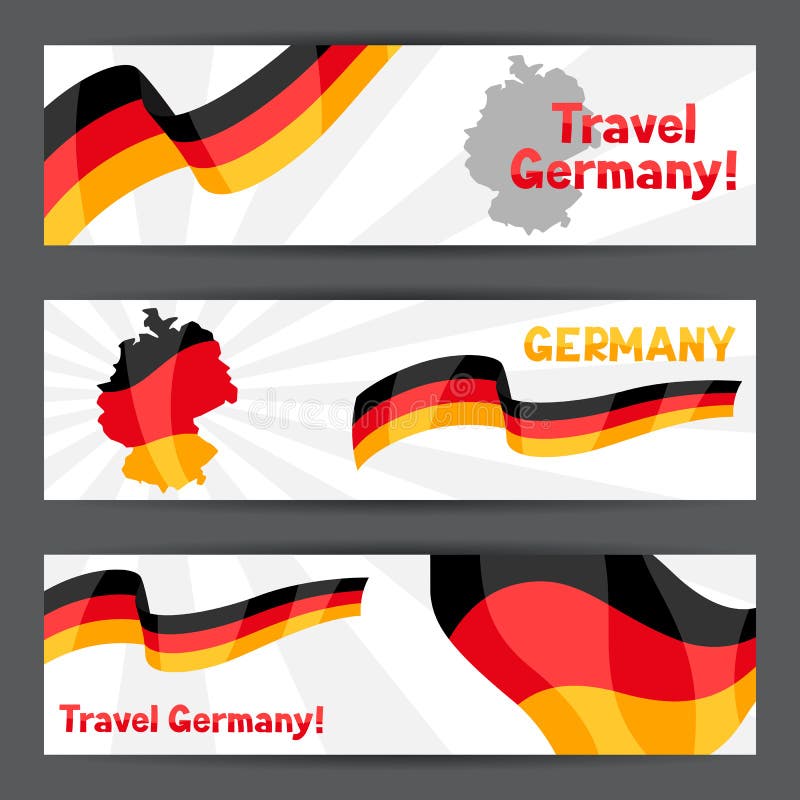 Set of Banners with Flags and Map of Germany. Stock Vector ...
