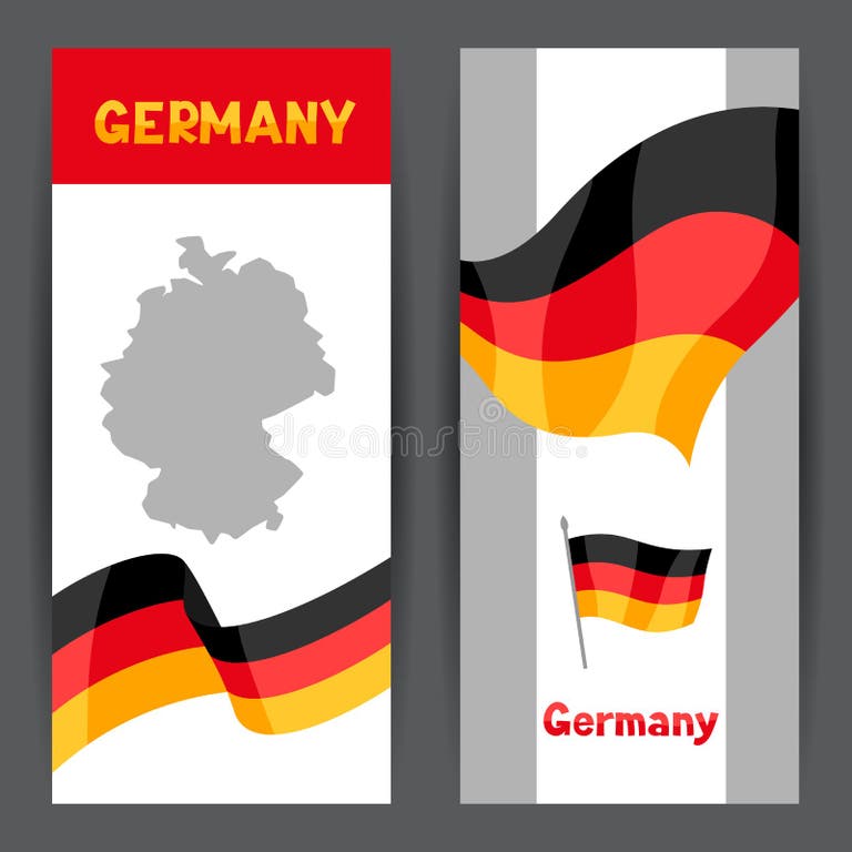 Set of Banners with Flags and Map of Germany. Stock Vector ...