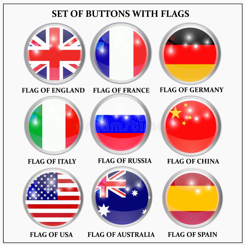 Set of Banners with Flags. Vector. Stock Vector - Illustration of ...