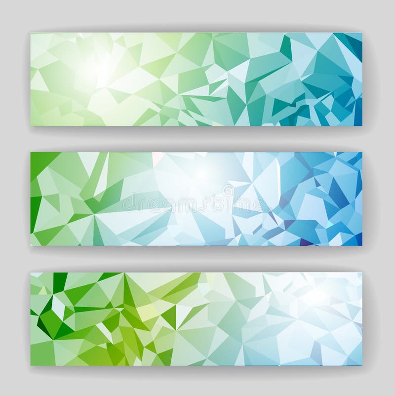 Set of Banners with Geometric Background Stock Vector - Illustration of ...