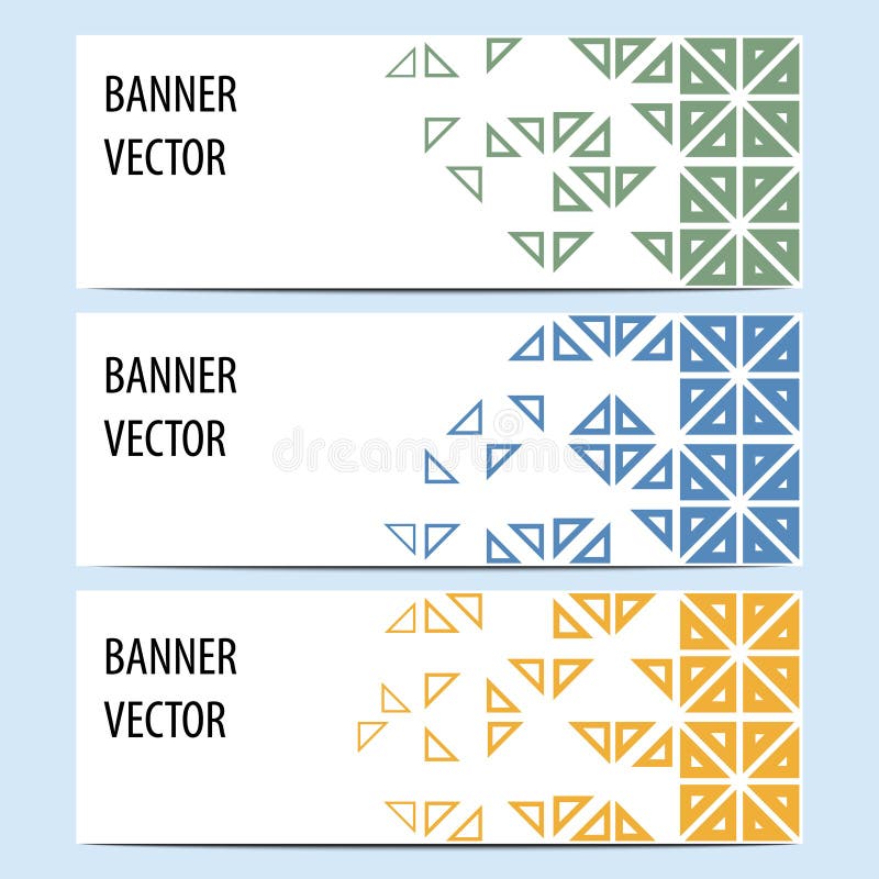 A Set of Banners with a Geometric Pattern Stock Vector - Illustration ...