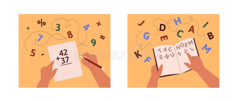 Set of Banners about Learning Difficulties Flat Style, Vector ...