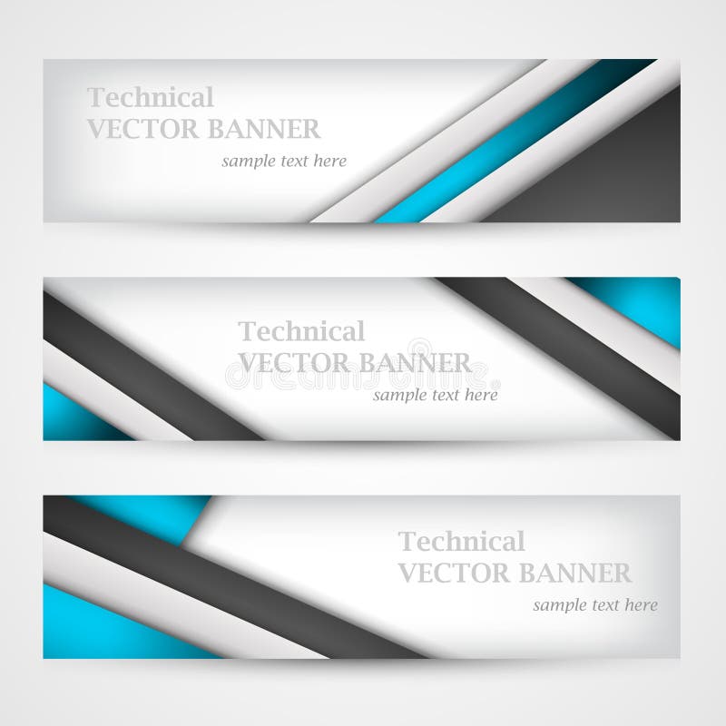 Set of Banners with Lines Paper. Business Design Template Stock Vector ...