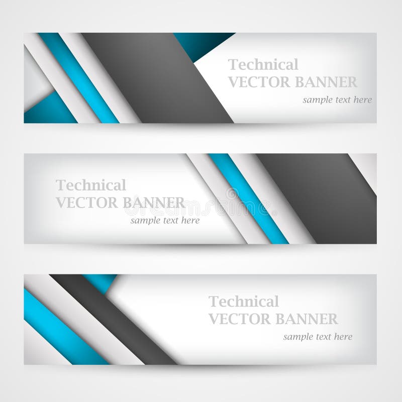 Set of Banners with Lines Paper. Business Design Template Stock Vector ...