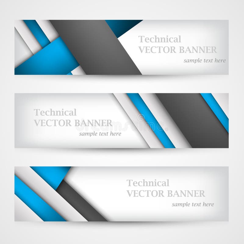 Set of Banners with Lines Paper. Business Design Template Stock Vector ...