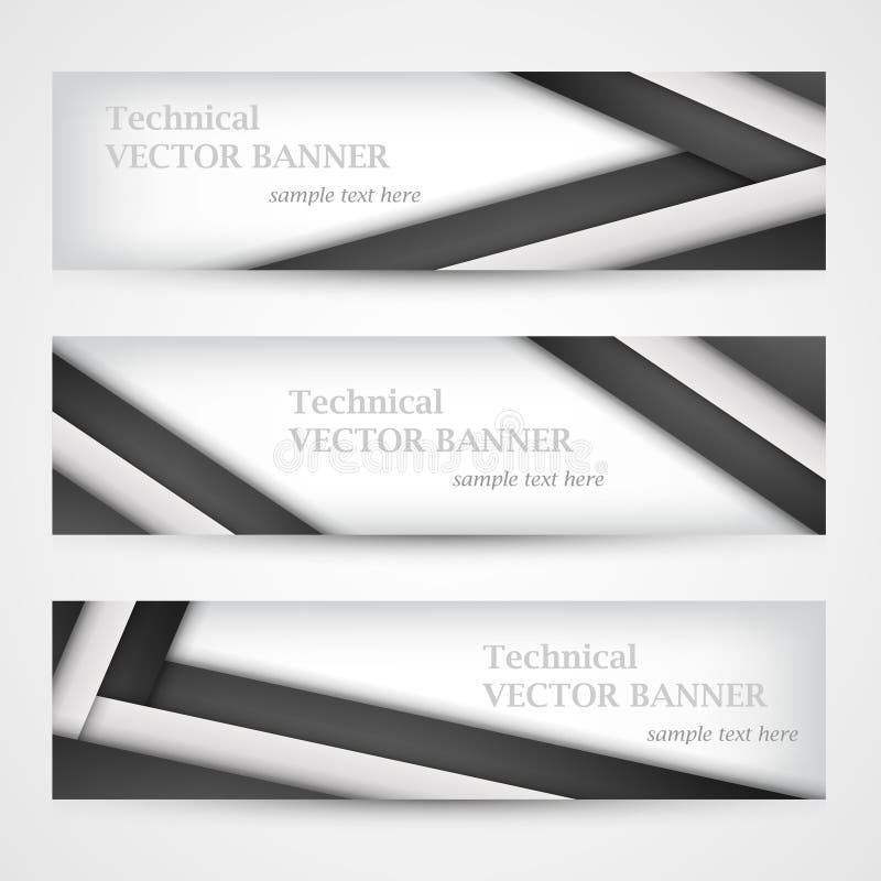 Set of Banners with Lines Paper. Business Design Template Stock Vector ...
