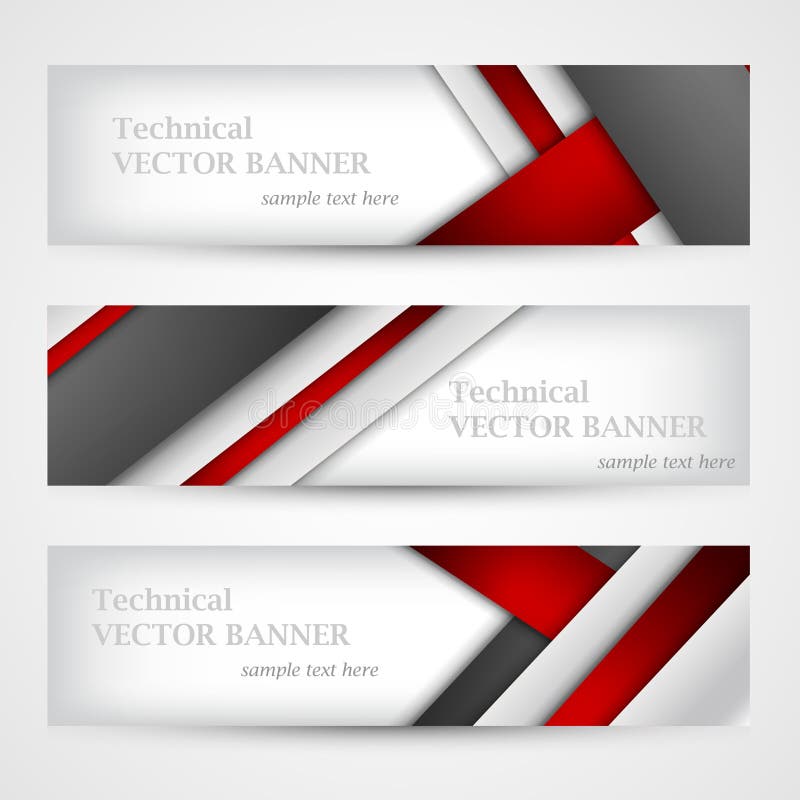 Set of Banners with Lines Paper. Business Design Template Stock Vector ...
