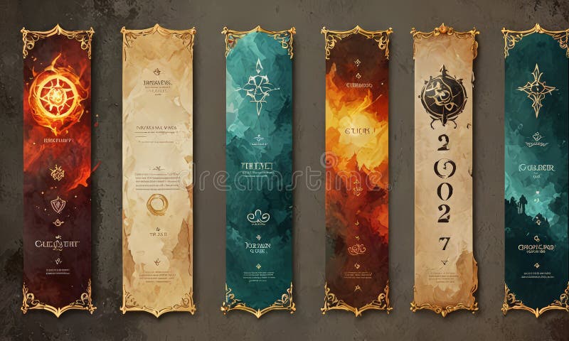 Set Banners with Magic Symbols and Elements Stock Illustration ...