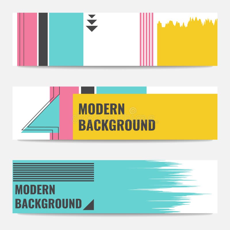 Set of Banners with Modern Geometric Background Stock Vector ...