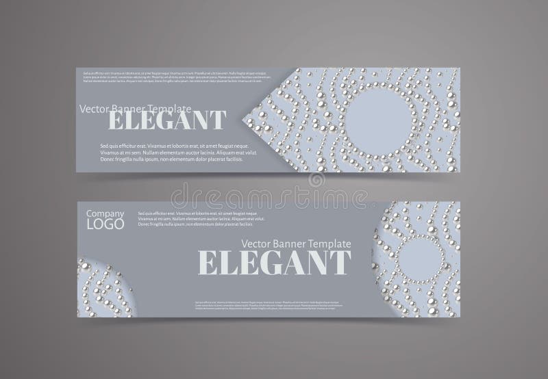 Banner Template Set with Pearl Pattern Background. Elegant Design ...