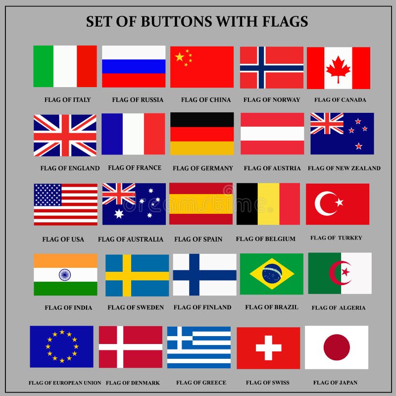 Set of Banners with Popular Flags. Stock Illustration - Illustration of ...