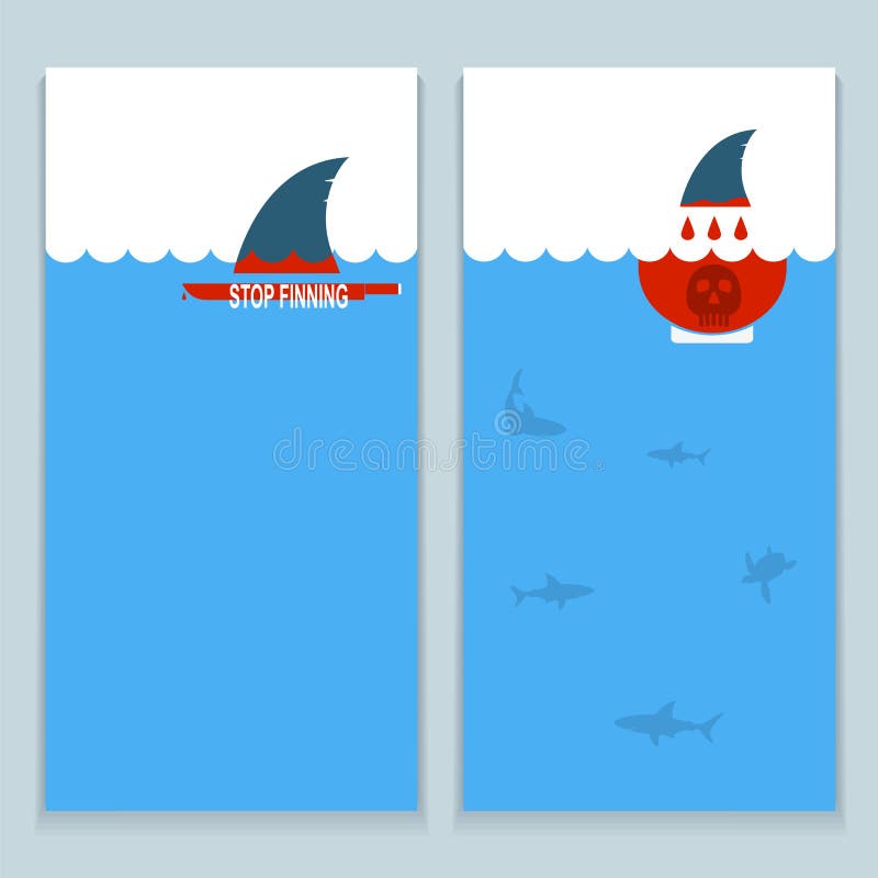Set of Banners about Save Sharks and Undersea World. Stock Vector ...