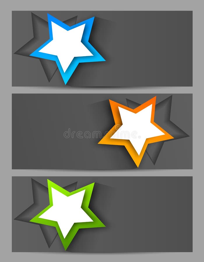 Set of banners with stars stock vector. Illustration of green - 29593843
