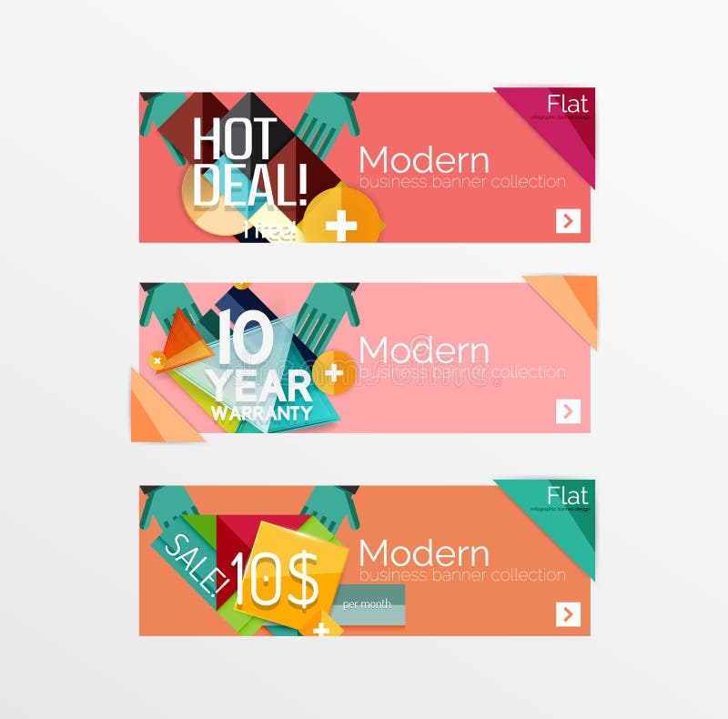 Set of Banners with Stickers, Labels and Elements Stock Vector ...