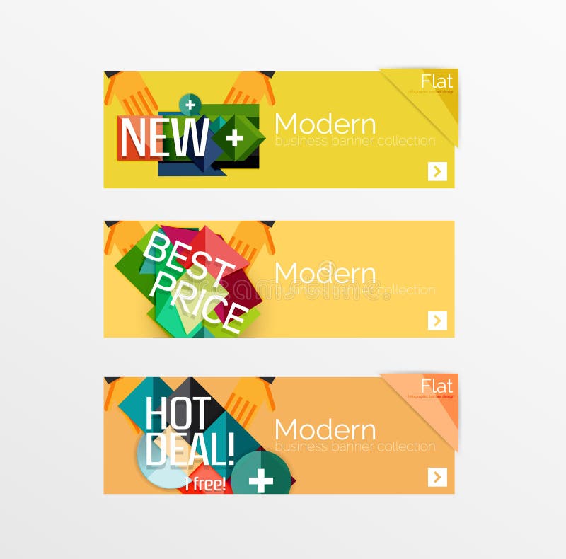 Set of Banners with Stickers, Labels and Elements Stock Vector ...