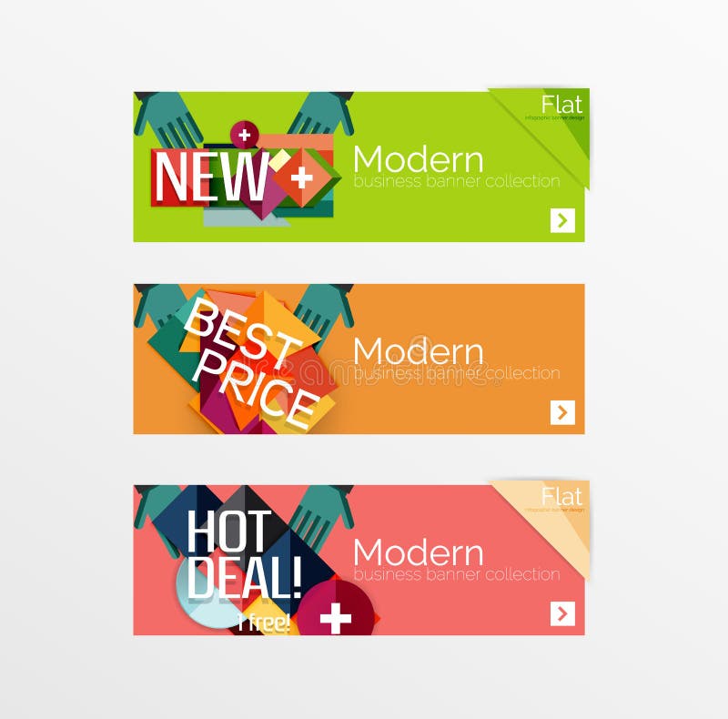 Set of Banners with Stickers, Labels and Elements Stock Vector ...