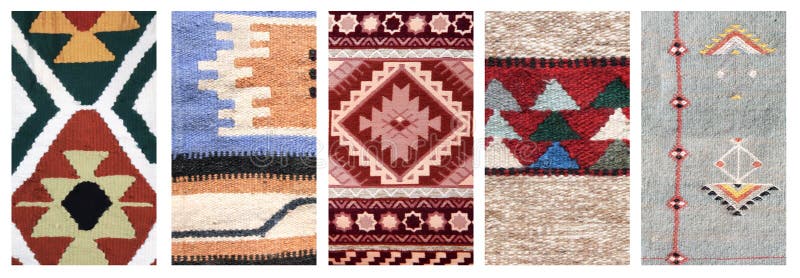 Set of Banners with Textures of Berber Traditional Wool Carpets Stock ...
