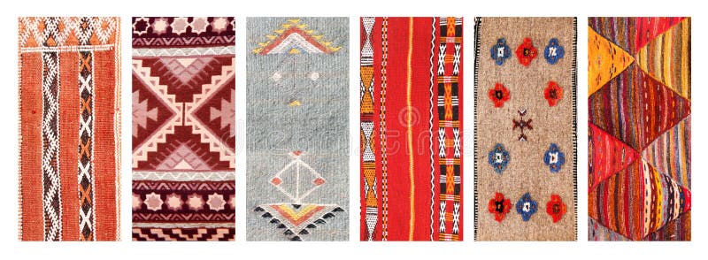 Set of Banners with Textures of Berber Traditional Wool Carpets Stock ...