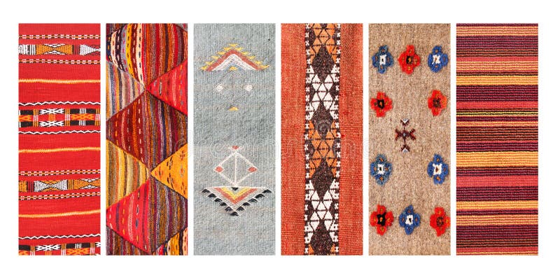Set of Banners with Textures of Berber Traditional Wool Carpets Stock ...