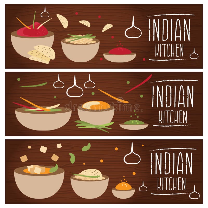 Set of Banners for Theme Indian Cuisine Different Tastes Stock ...