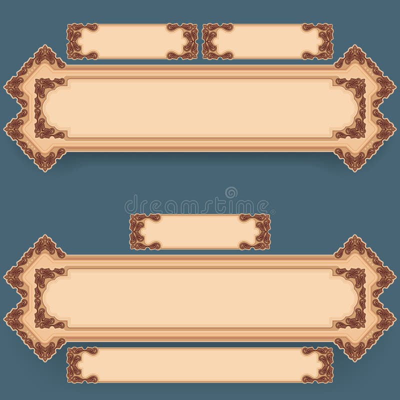 Set of Banners with Vintage, Ornamental, Arabesques Design Stock Vector ...