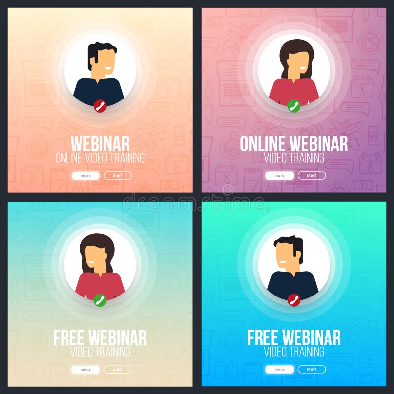 Webinar Doodle Concept stock vector. Illustration of online - 96878741