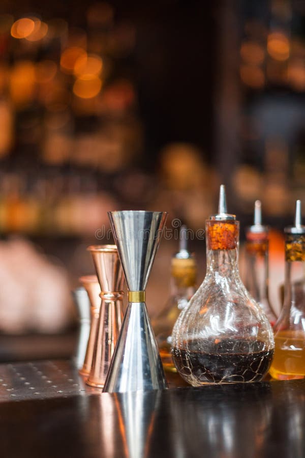 Set of Bar Accessories and Ingredients for Making a Cocktails on ...