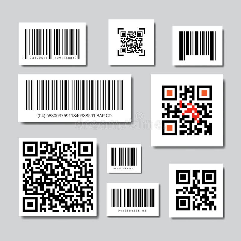 Set of Bar and Scan Codes for Scanning Icons Collection Stock Vector ...