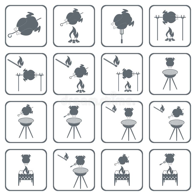 Set of barbecue icons stock vector. Illustration of grill - 94907449 Set of barbecue icons stock vector. Illustration of grill - 94907449